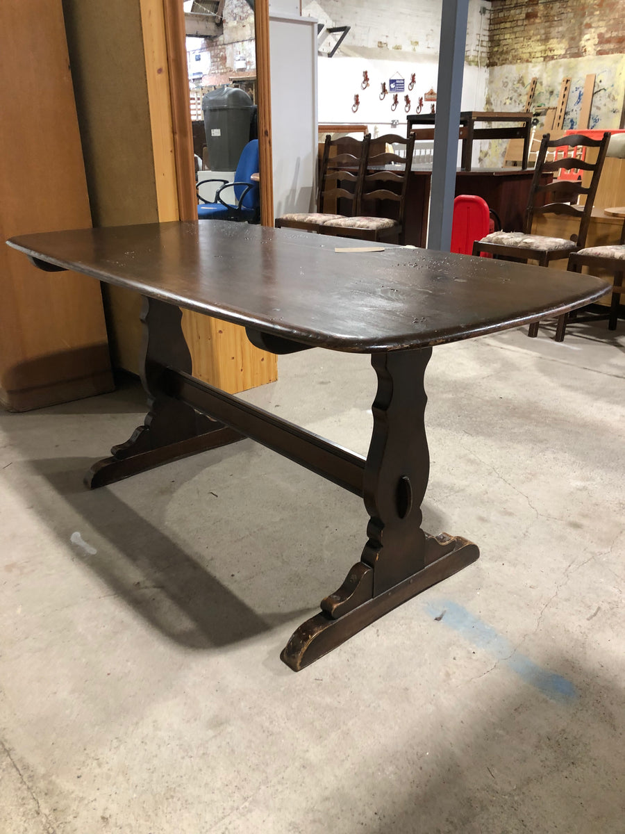 Dark Elm Ercol Refectory Table – The Home Remedy Stroud